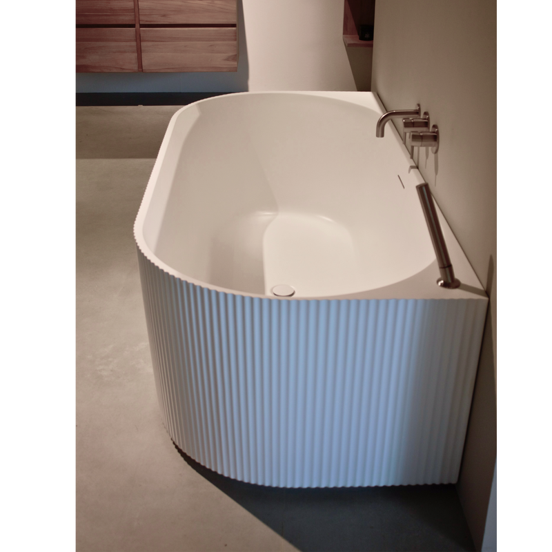 Mastello acryl half vrijstaand bad ribbed mat wit - 170 cm