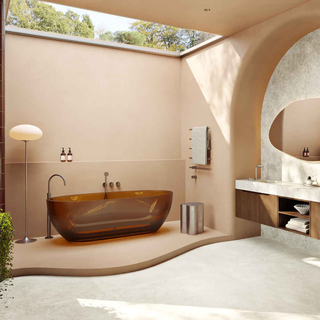 Mastello transparant vrijstaand bad Icon mat Amber Embrace - 170 cm