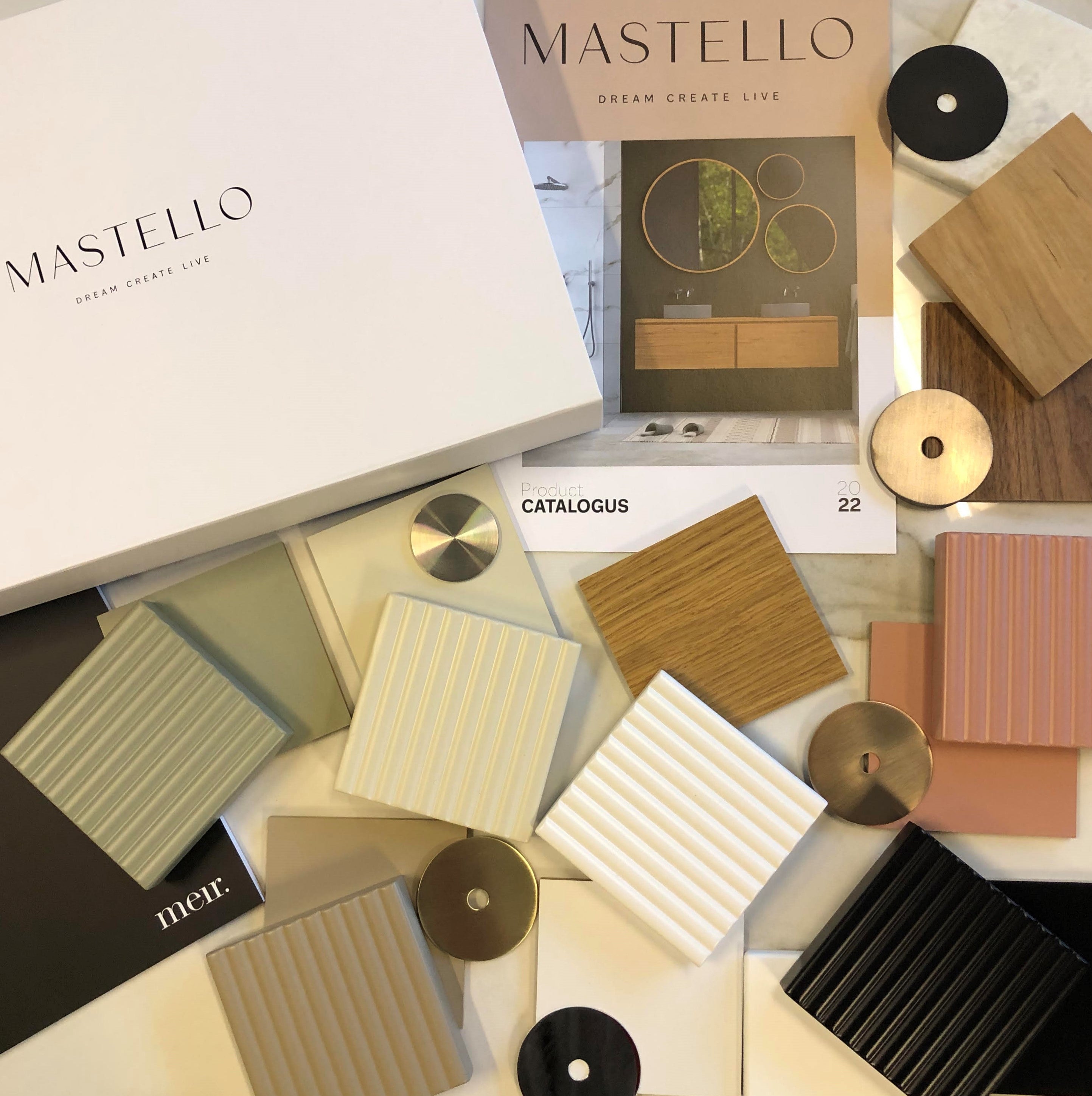 Mastello samplebox met materiaal en kleursamples